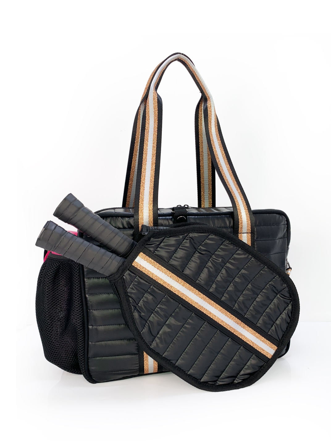 Dinky Dill Puffer Style Pickleball Carry Bag Case Black Tan - Etsy