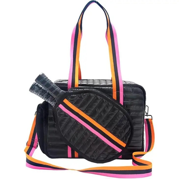 Dinky Dill Puffer Style Pickleball Carry Bag Case Black/pink - Etsy