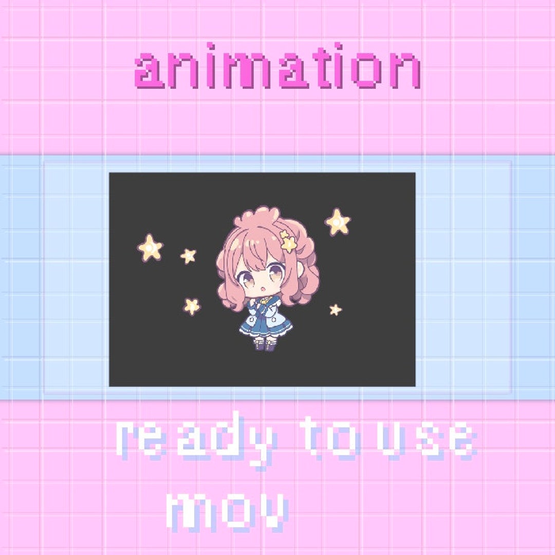Cute Chibi Girl Animation, 2d Drawing Video Gif, Mov - Etsy