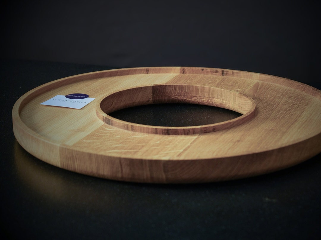Premium Handmade, Solid Oak, Rotating, Lazy Susan, Fondue Board ...