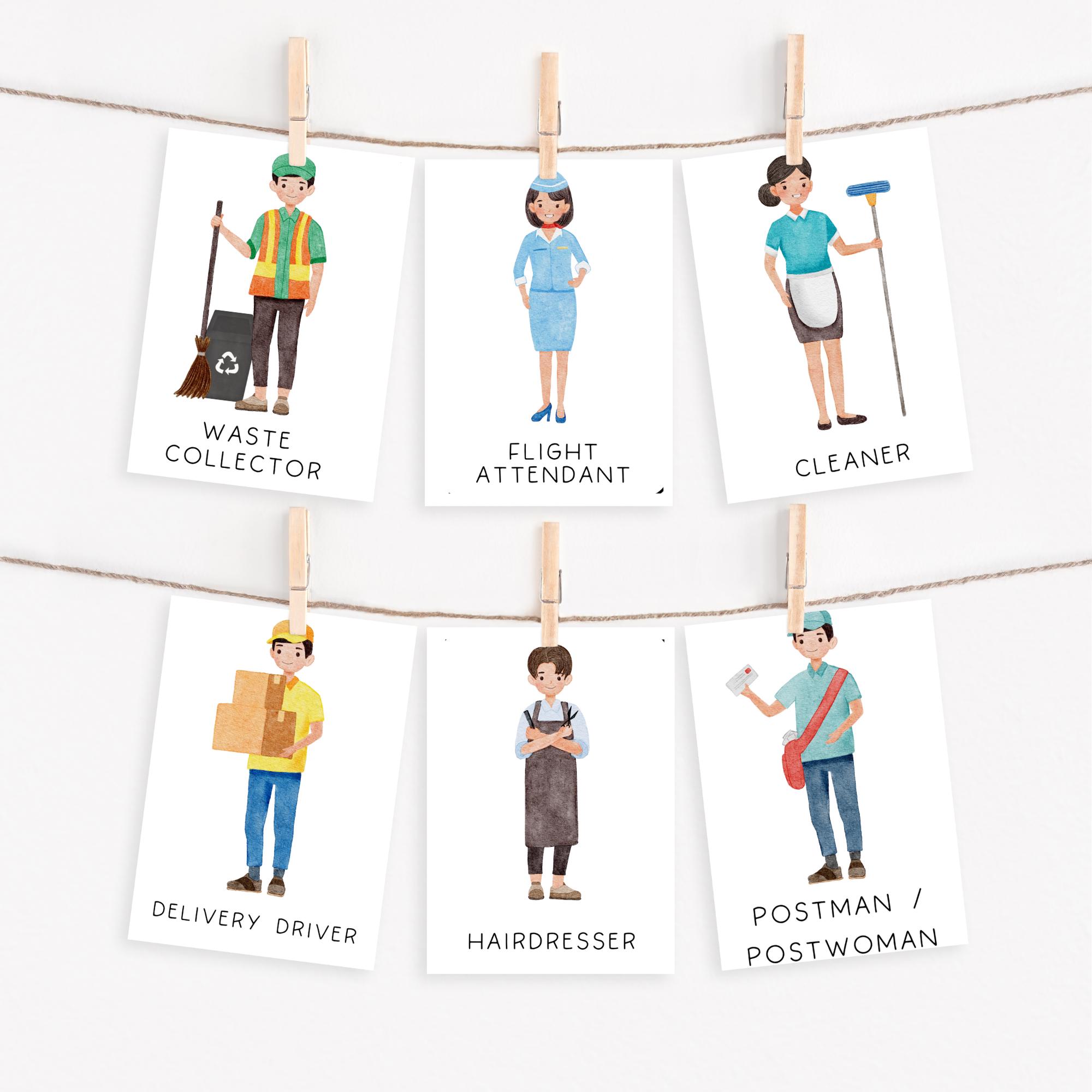 Community Helper Flashcards, Occupation Montessori Educational ...