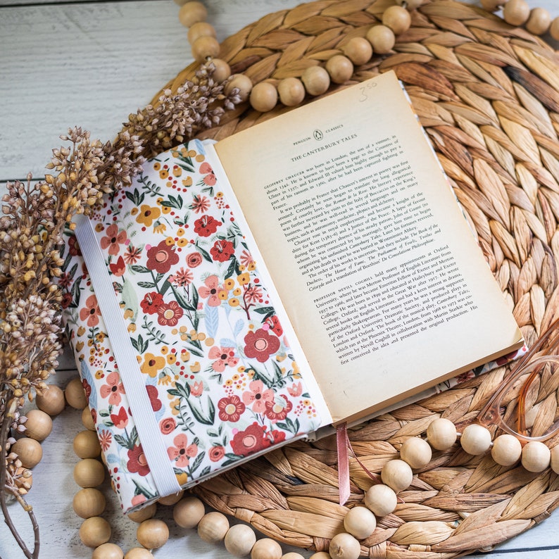 Adjustable Dust Jacket, Fabric Book Jacket, Protective Book Jacket Rust ...