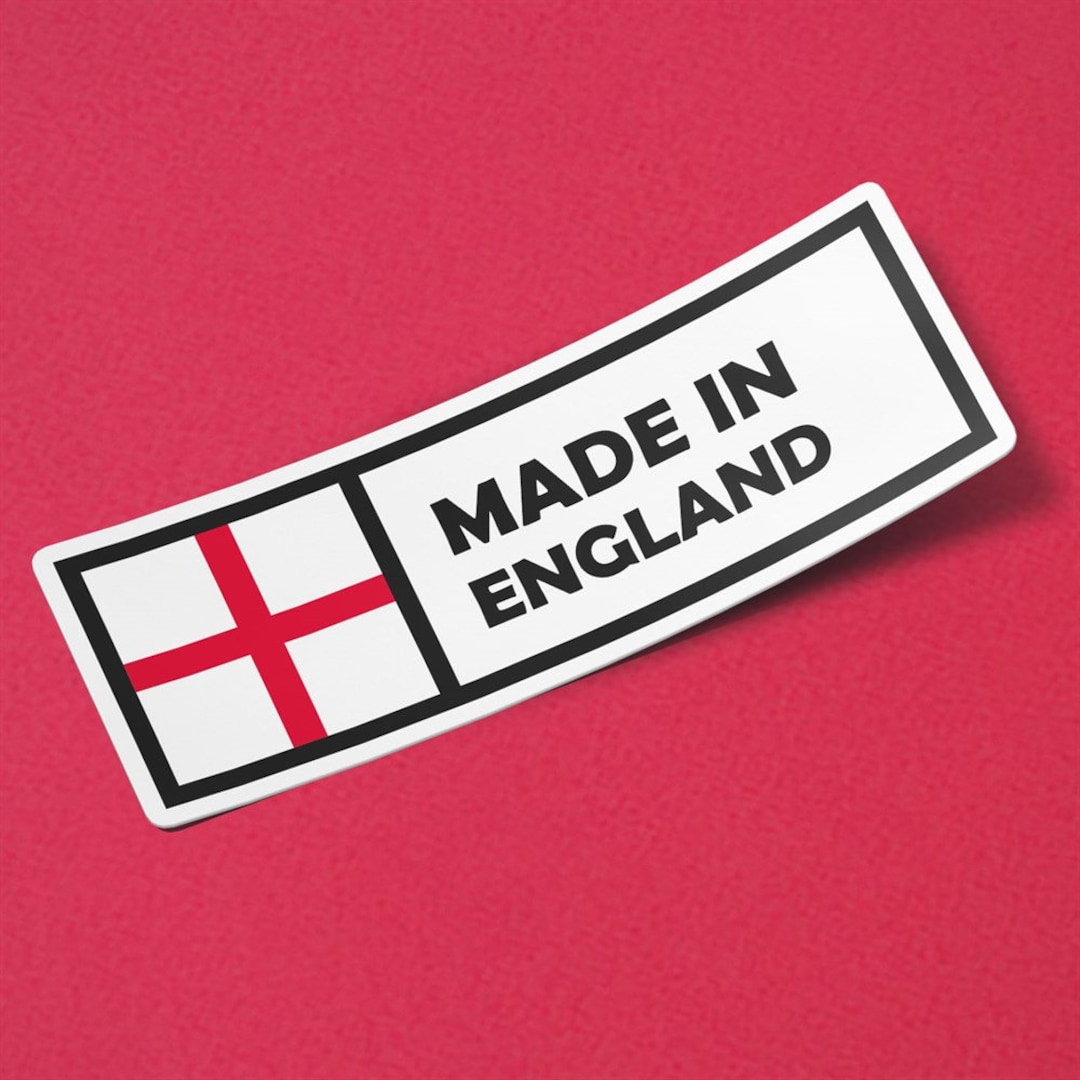 England Sticker Made in England Waterproof for Water Bootle, Car ...