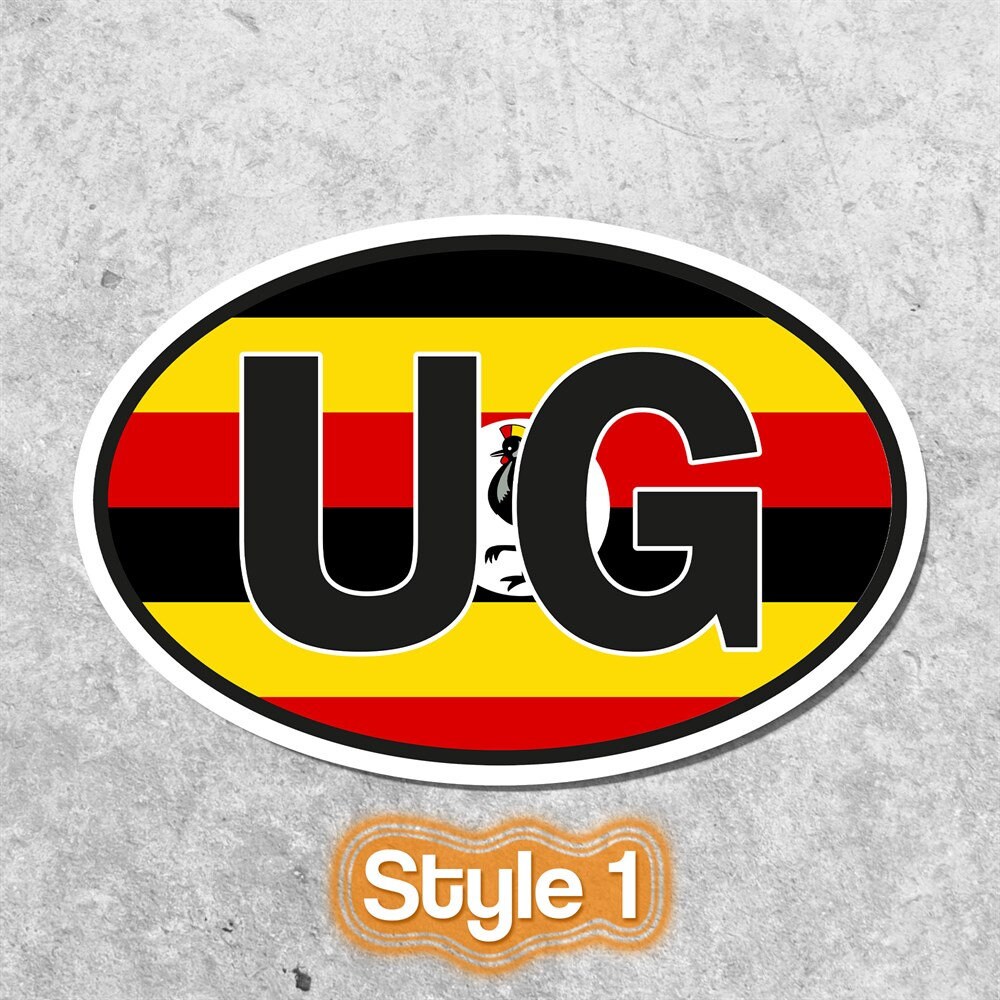 Uganda Sticker Oval Flag Waterproof for Water Bootle, Car, Laptop ...