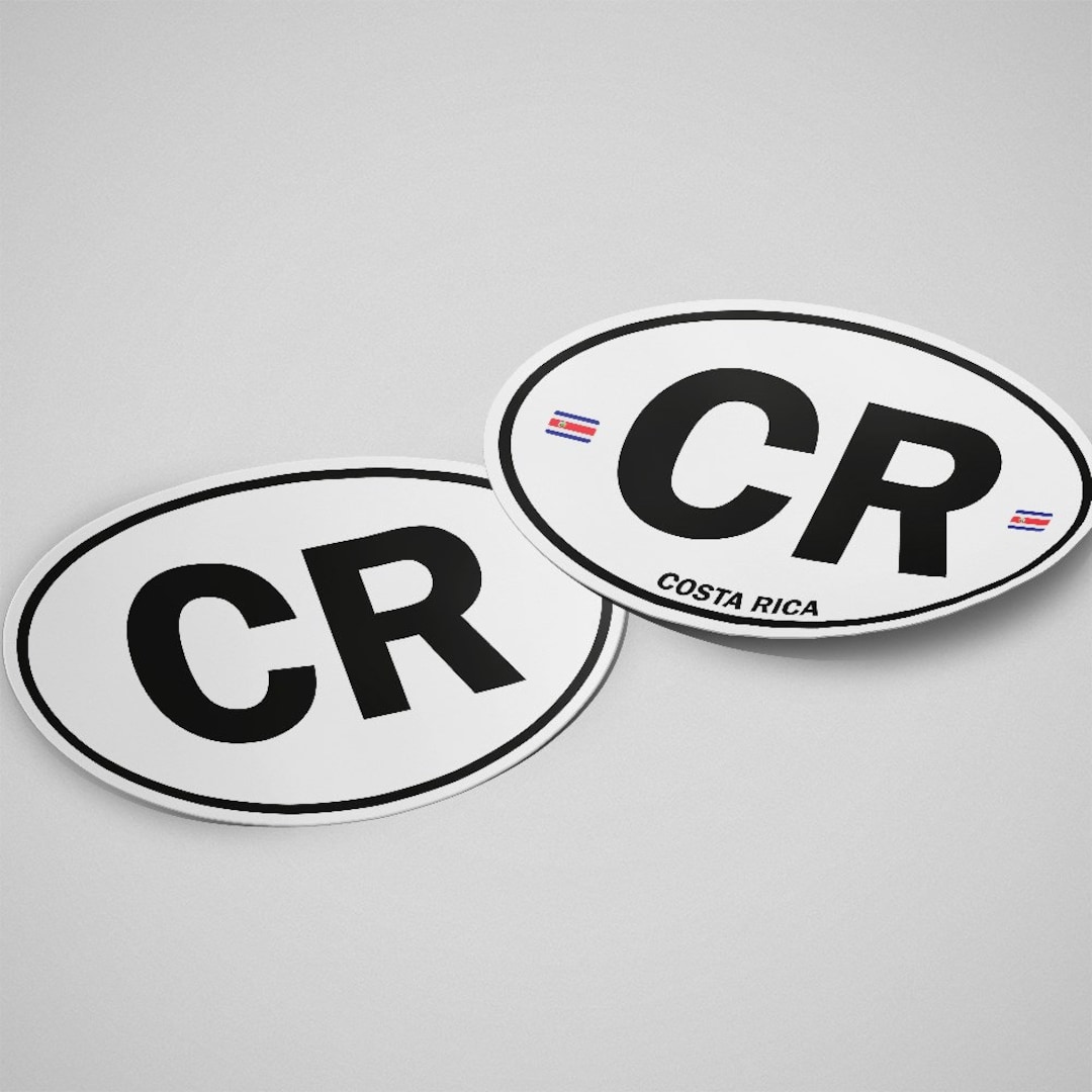 Costa Rica Sticker Oval White Waterproof for Water Bootle, Car, Laptop ...