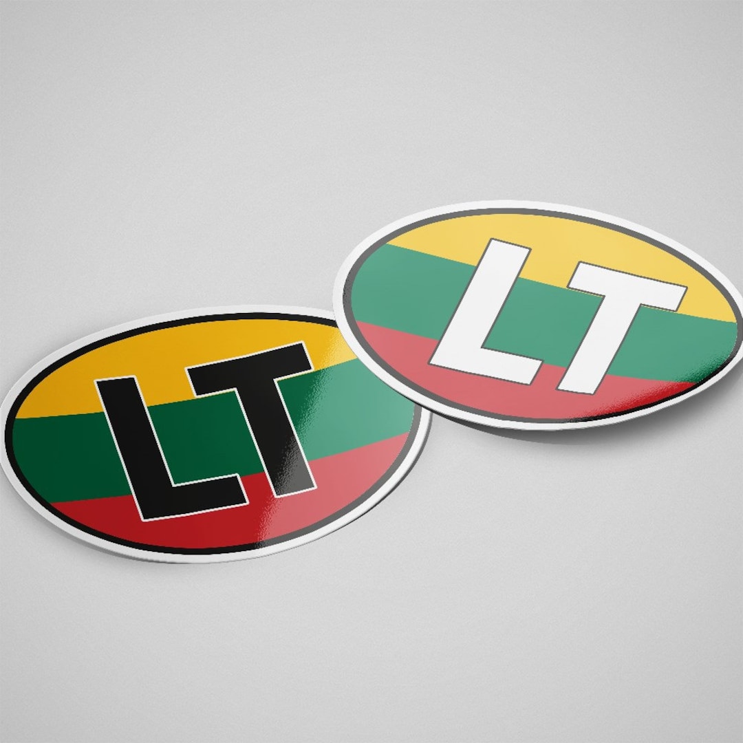 Lithuania Sticker Oval Flag Waterproof for Water Bootle, Car, Laptop ...