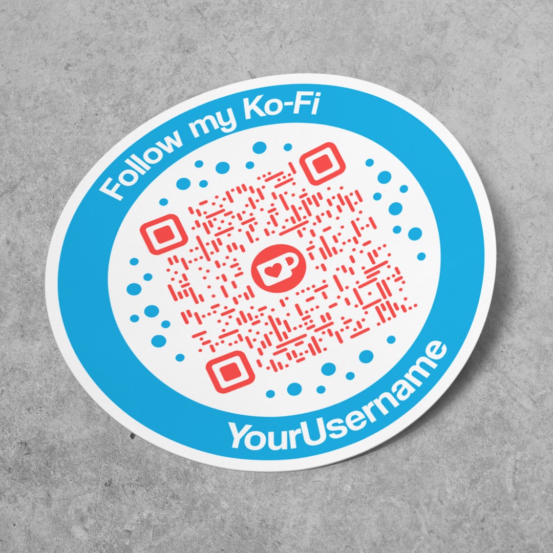 Custom Kofi Sticker Circle QR Code | Custom Circle QR Code ...