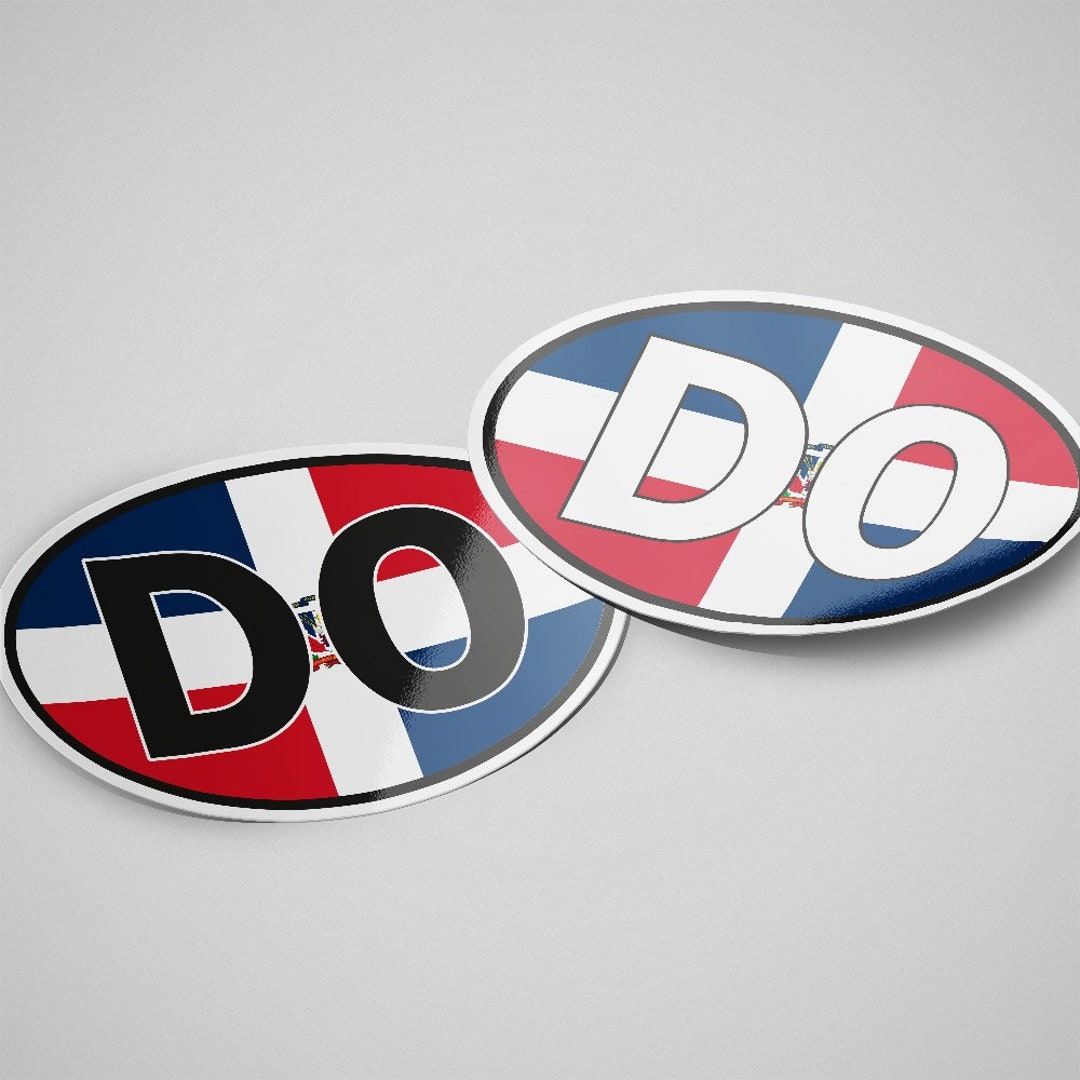 Dominican Republic Sticker Oval Flag Waterproof for Water Bootle, Car ...
