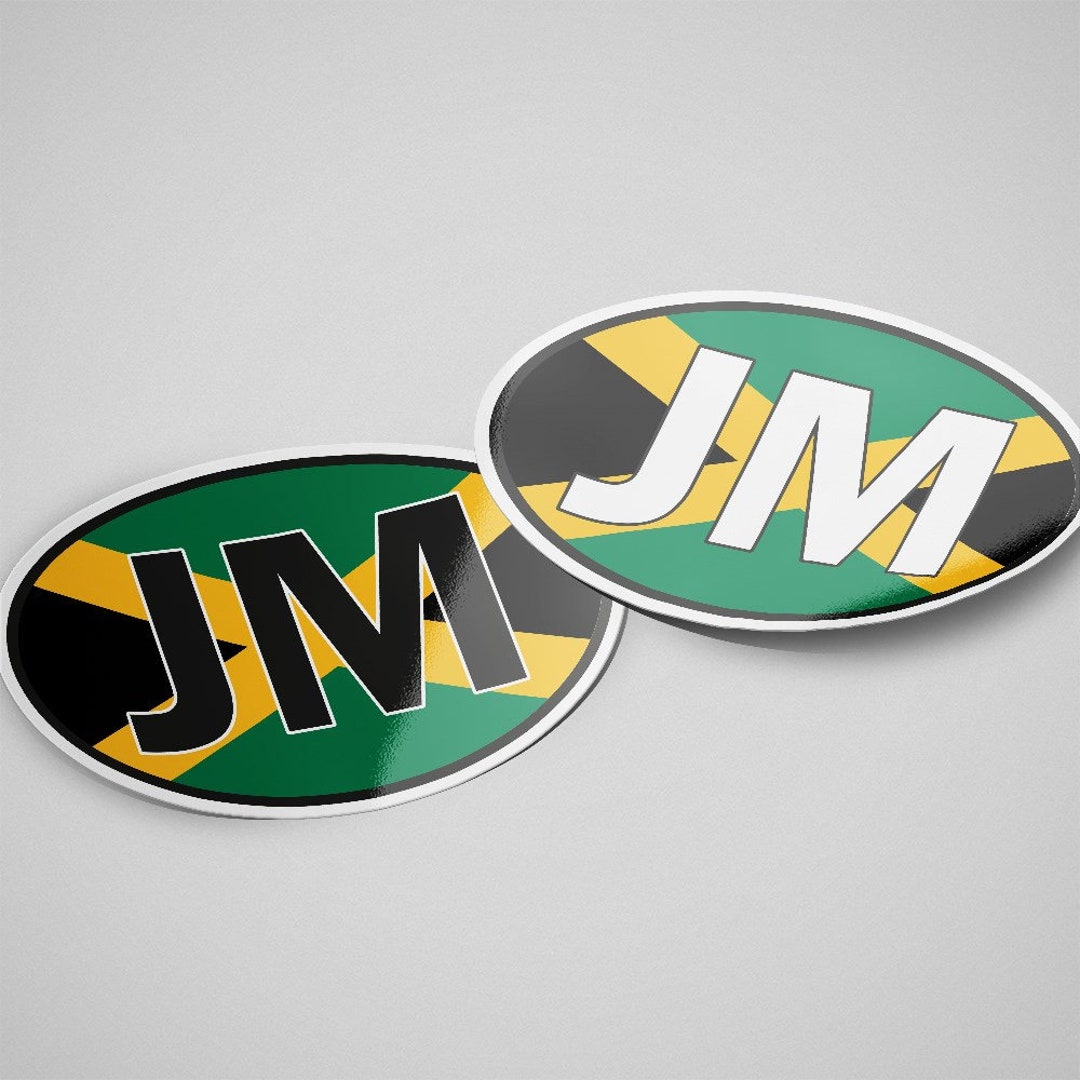 Jamaica Sticker Oval Flag Waterproof for Water Bootle, Car, Laptop ...
