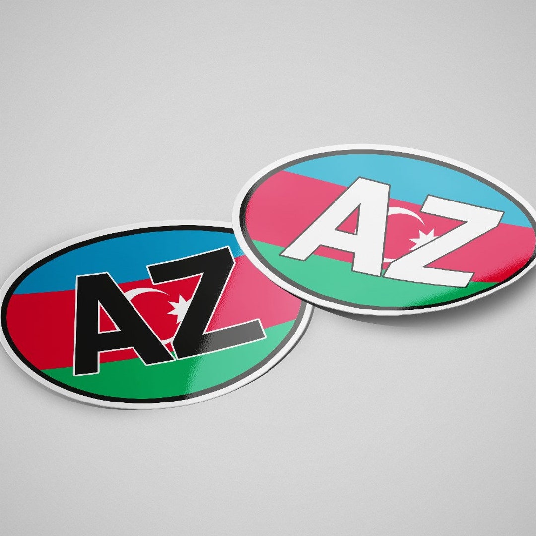Azerbaijan Sticker Oval Flag Waterproof for Water Bootle, Car, Laptop ...