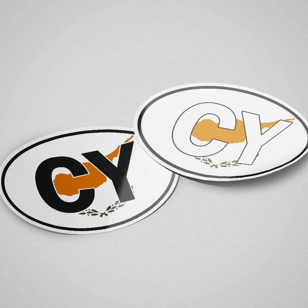 Cyprus Sticker Oval Flag Waterproof for Water Bootle, Car, Laptop ...