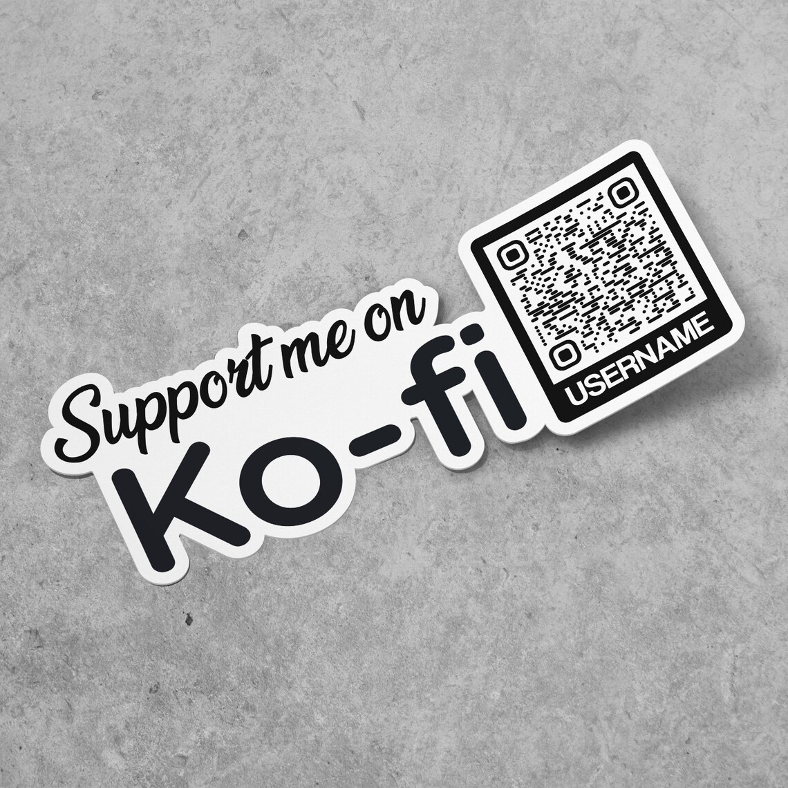 Custom Ko-fi Sticker Word QR Code Custom Word QR Code Personalised Ko ...