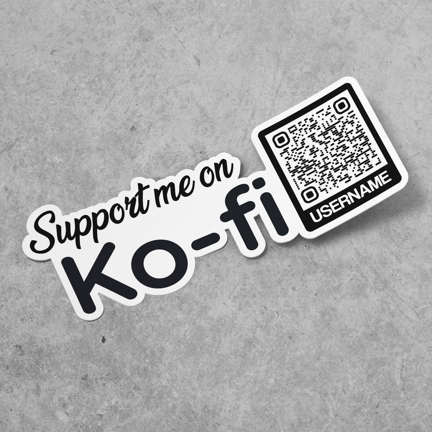 Custom Ko-fi Sticker Word QR Code | Custom Word QR Code | Personalised ...