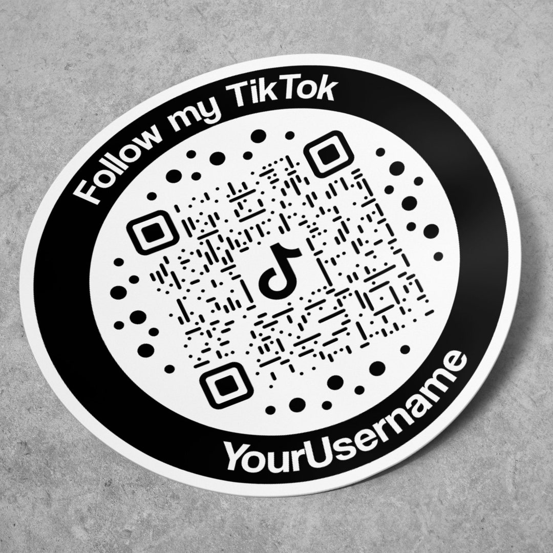 Custom Tiktok Sticker Circle QR Code Custom Circle QR Code Personalised ...