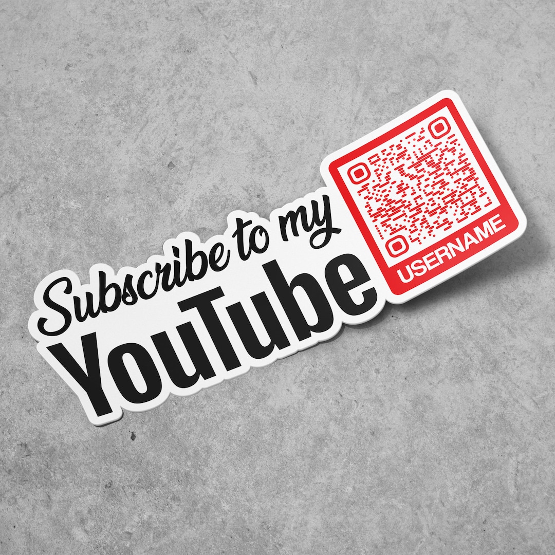Custom Youtube Sticker Word QR Code | Custom Word QR Code | Personalised Youtube Sticker ...