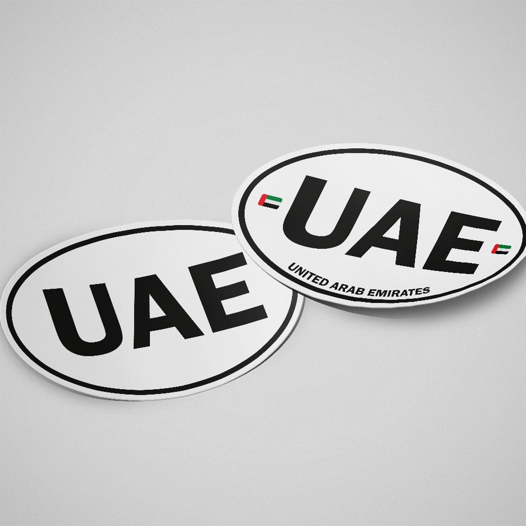United Arab Emirates Sticker Oval White Waterproof for Water Bootle ...