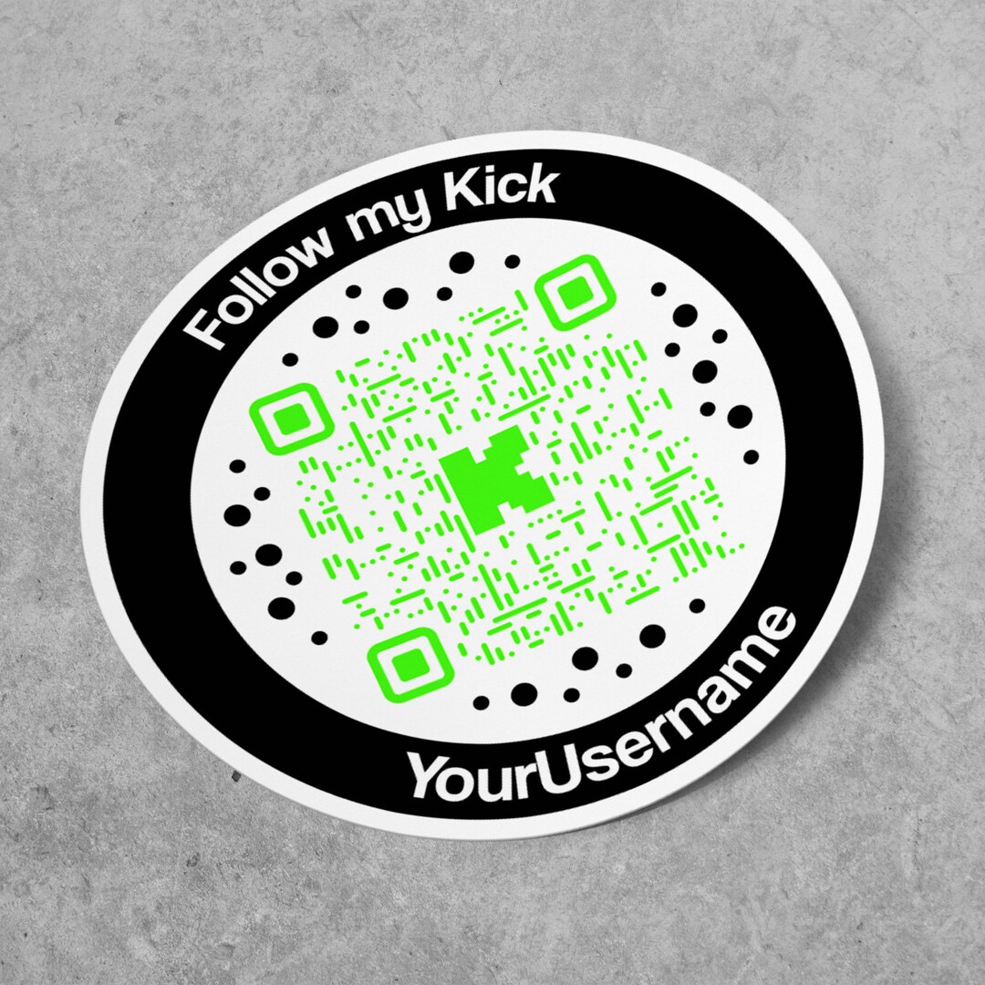 Custom Kick Sticker Circle QR Code | Custom Circle QR Code ...