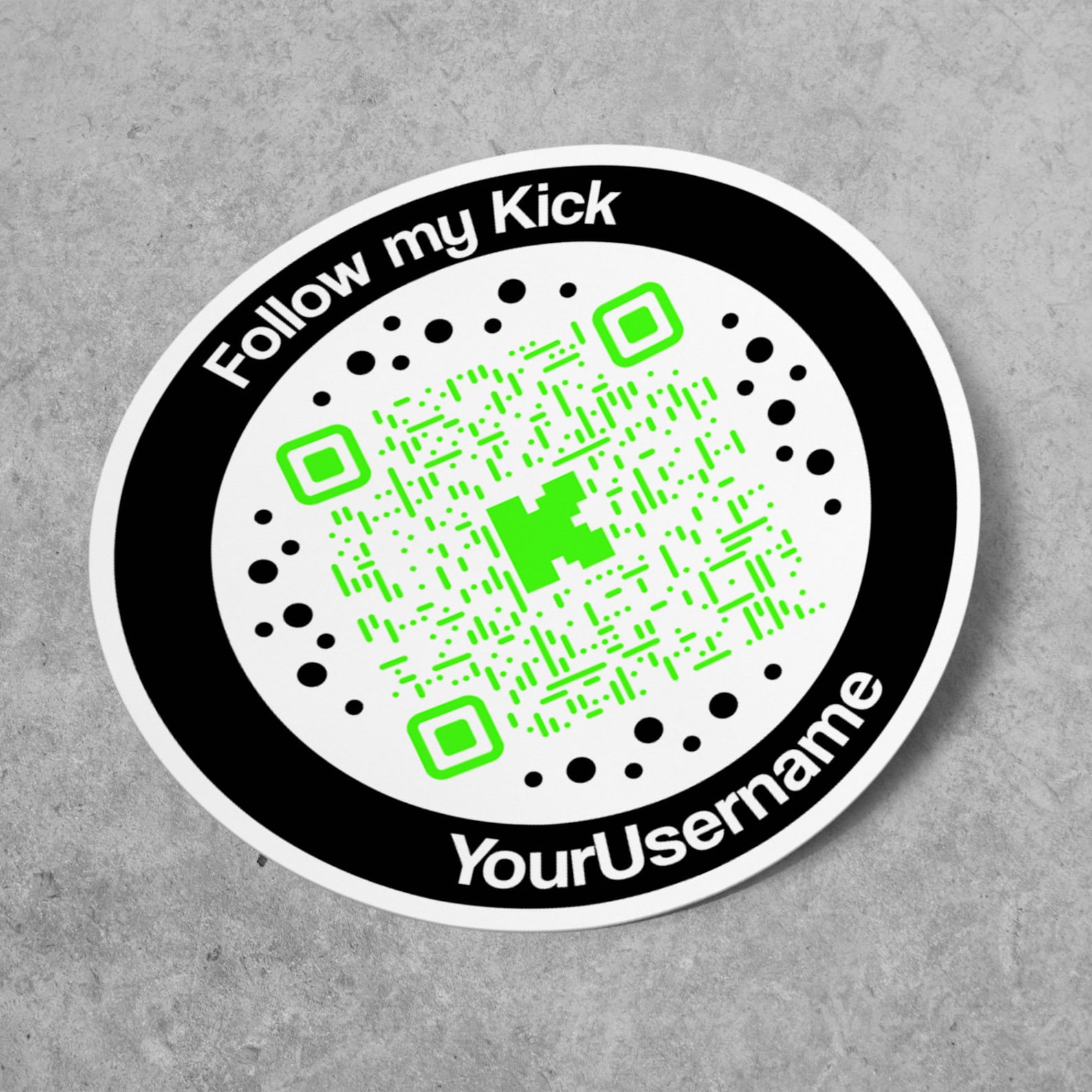 Custom Kick Sticker Circle QR Code Custom Circle QR Code Personalised ...
