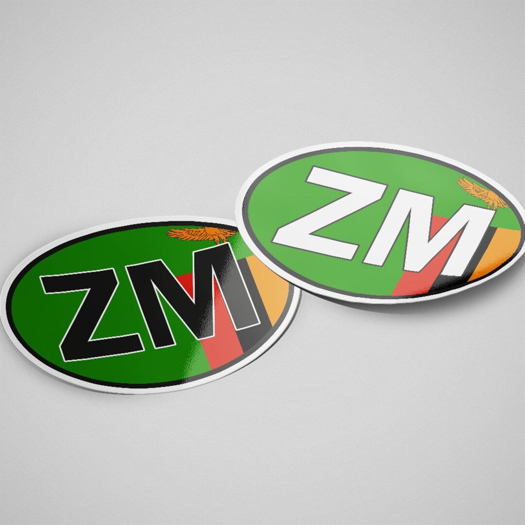 Zambia Sticker Oval Flag Waterproof for Water Bootle, Car, Laptop ...