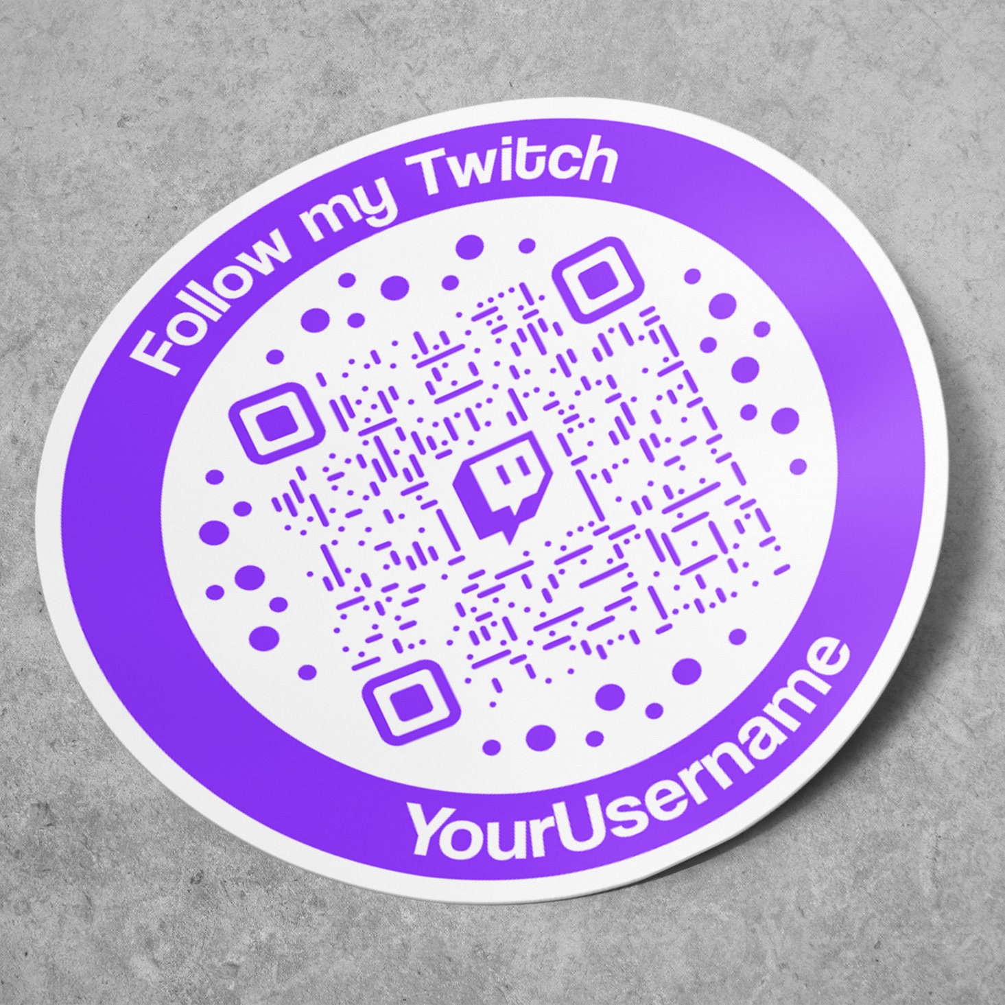 Custom Twitch Sticker Circle QR Code Custom Circle QR Code - Etsy