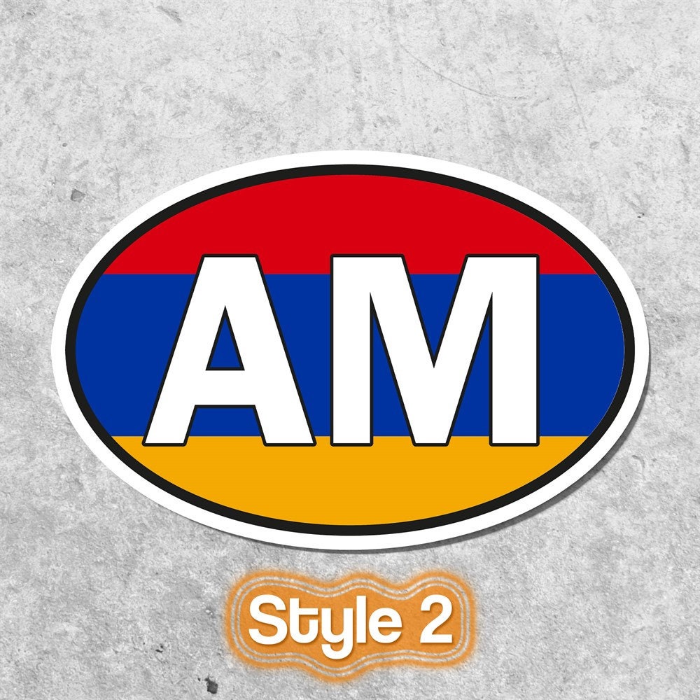 Armenia Sticker Oval Flag Waterproof for Water Bootle, Car, Laptop ...