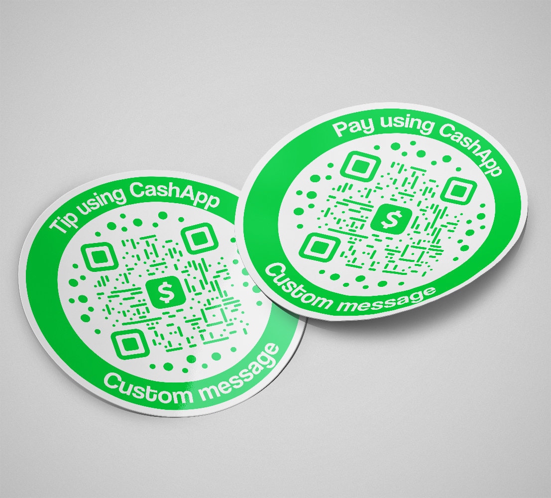 Custom Cash App Sticker Circle QR Code Custom Circle QR Code ...