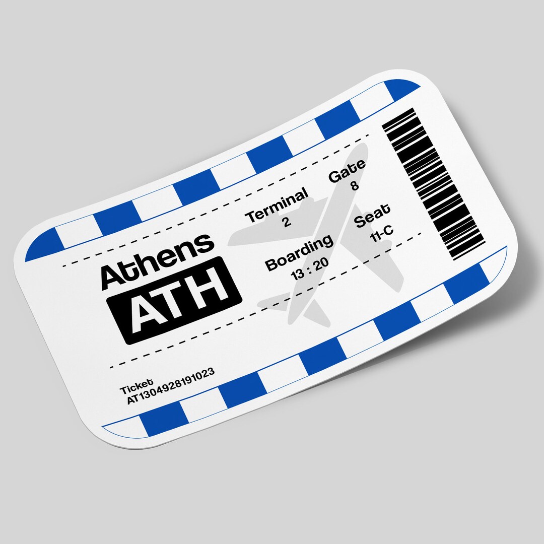 Athens Sticker, Ticket Airport Sticker, Travel Sticker Waterproof for ...