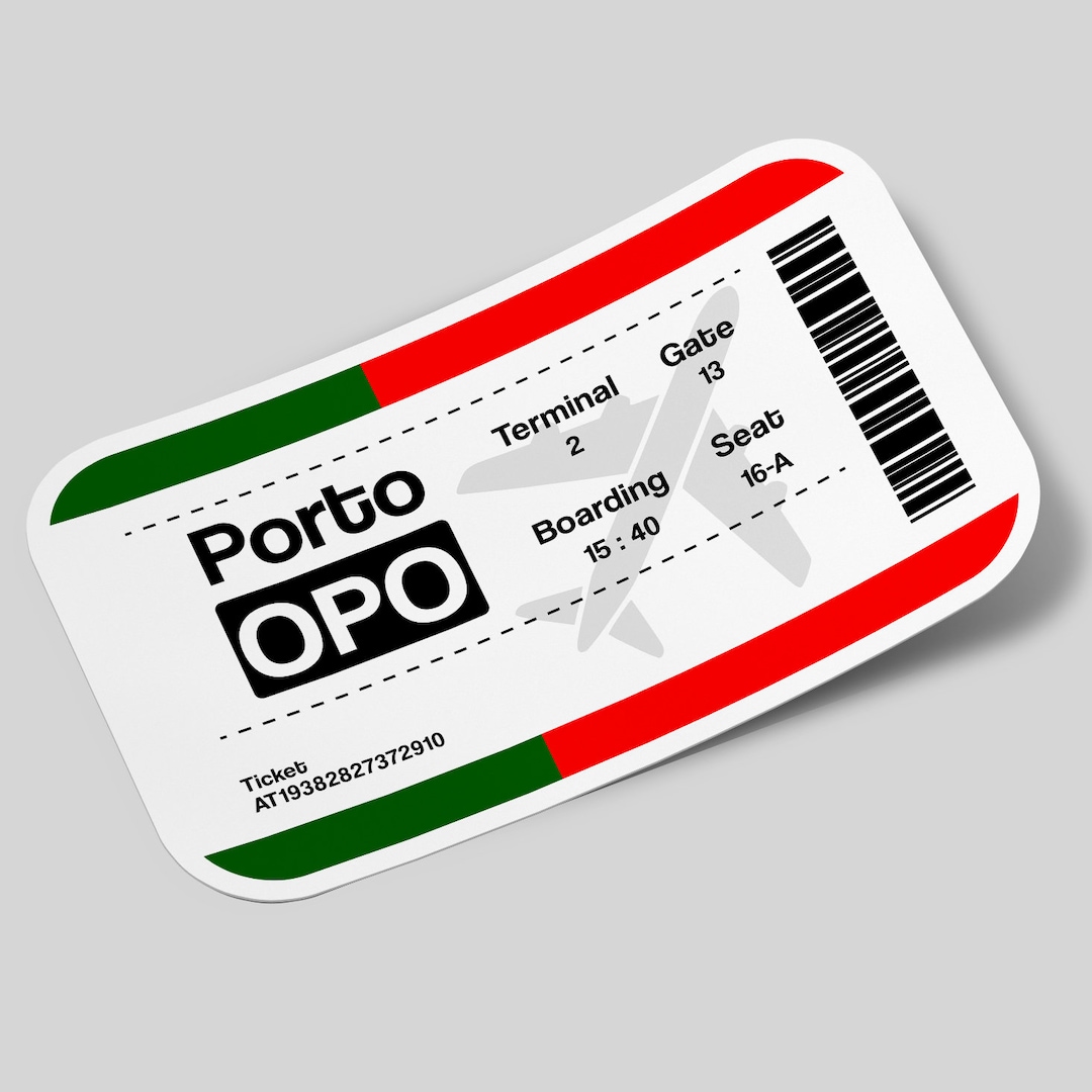 Porto Sticker, Ticket Airport Sticker, Travel Sticker Waterproof for ...