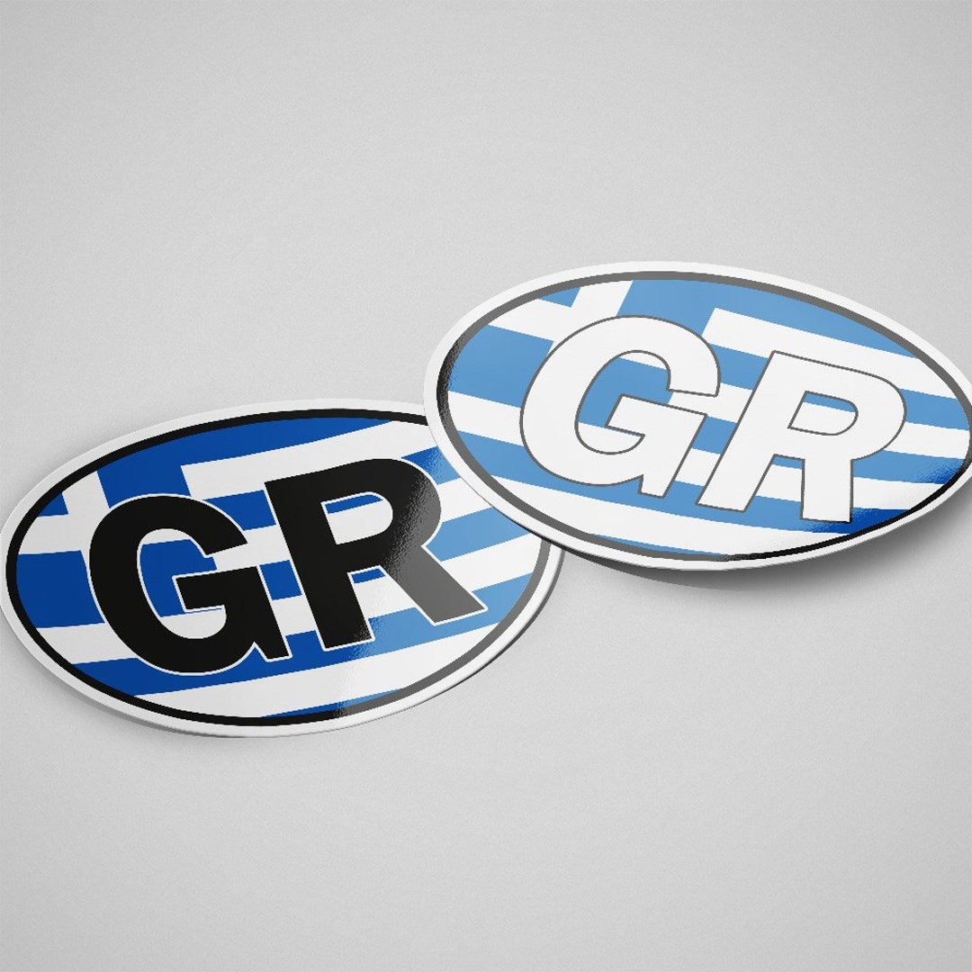Greece Sticker Oval Flag Waterproof for Water Bootle, Car, Laptop ...