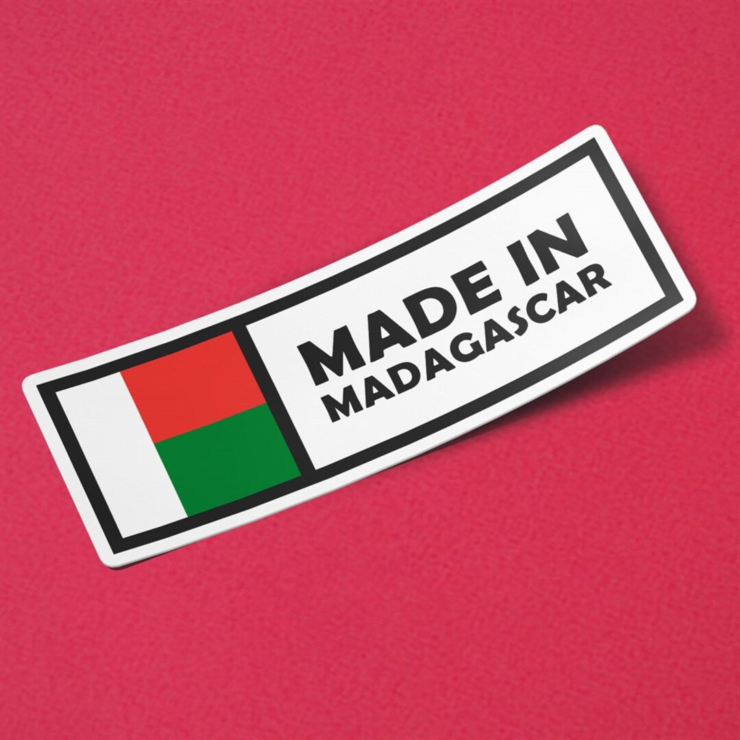 Madagascar Sticker Made in Madagascar Waterproof for Water Bootle, Car ...