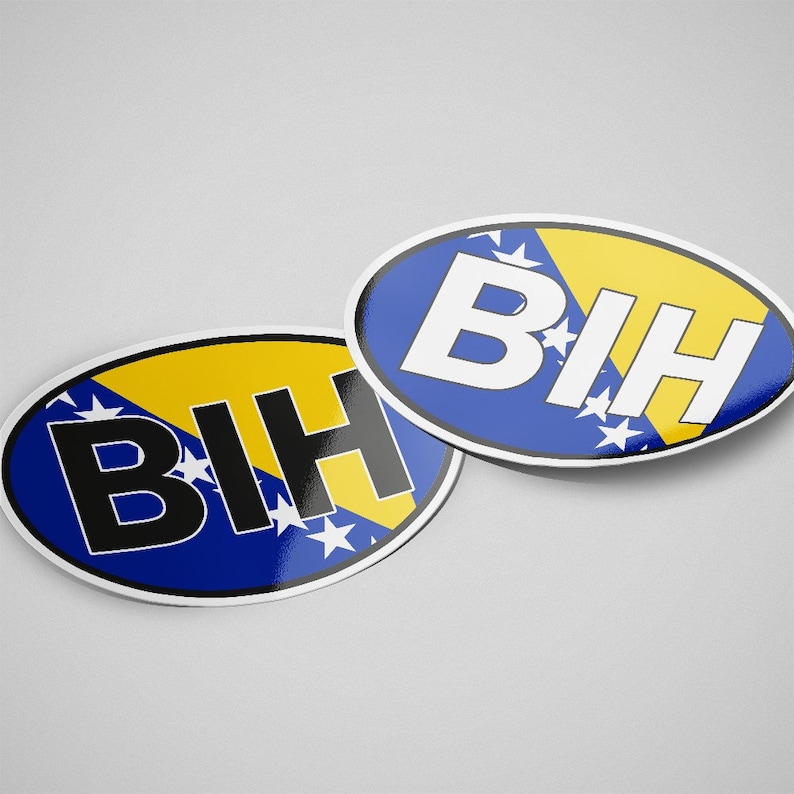 Bosnia and Herzegovina Sticker Oval Flag Waterproof for Water Bootle ...