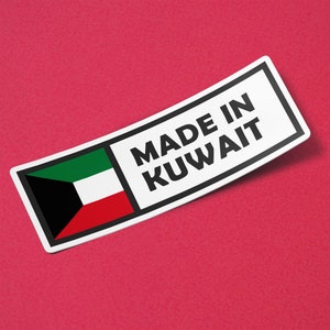 Kuwait Sticker Made in Kuwait Waterproof for Water Bootle, Car, Laptop ...