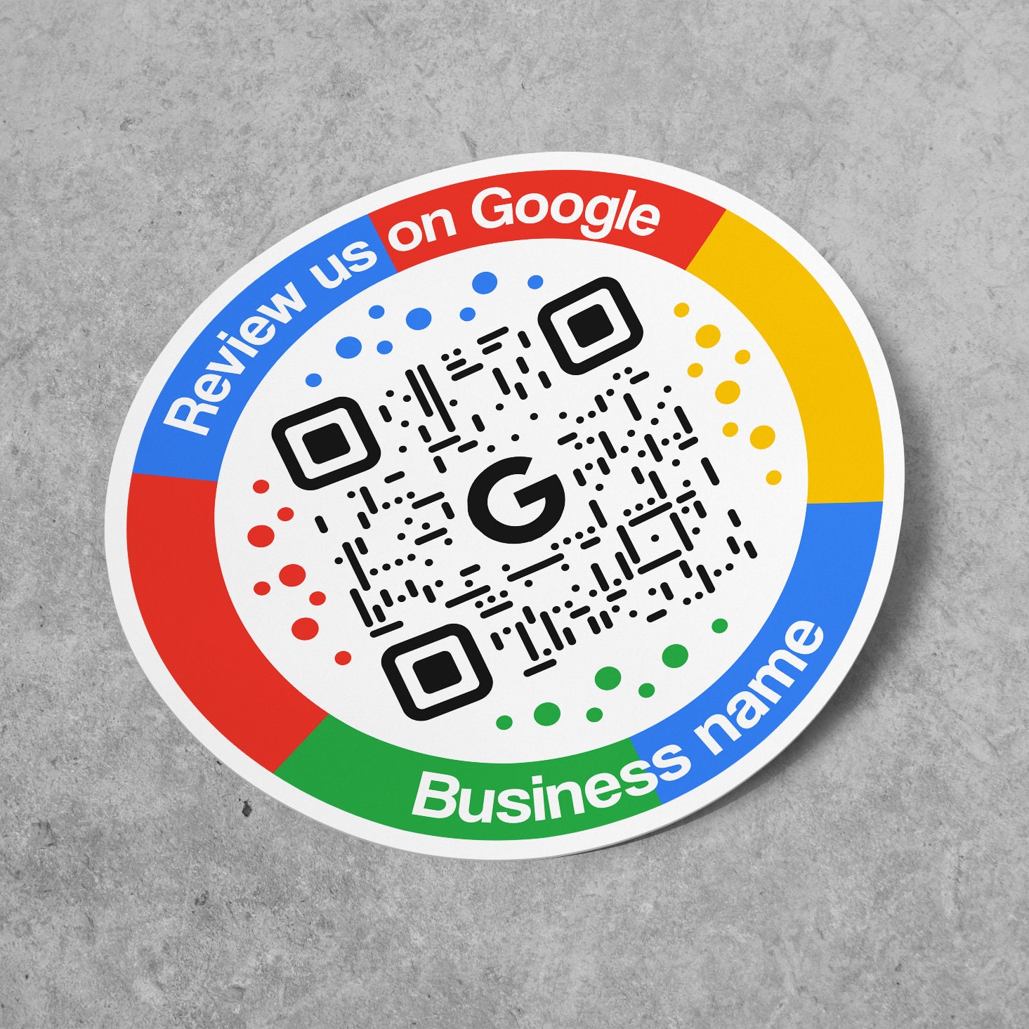 Custom Google Reviews Sticker Circle QR Code | Custom Circle QR Code ...