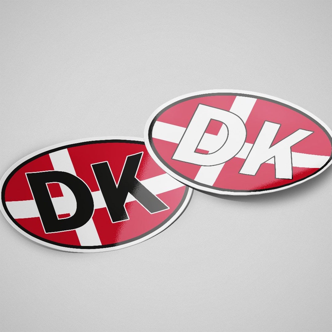 Denmark Sticker Oval Flag Waterproof for Water Bootle, Car, Laptop ...