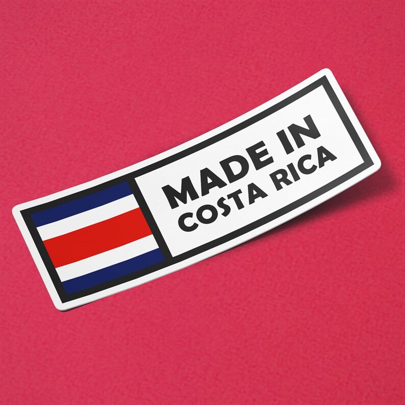 Costa Rica Sticker Made in Costa Rica Waterproof for Water Bootle, Car ...