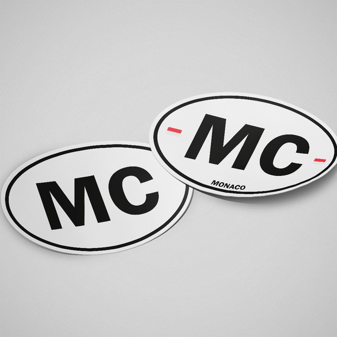 Monaco Sticker Oval White Waterproof for Water Bootle, Car, Laptop ...