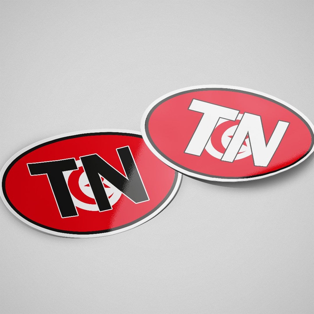 Tunisia Sticker Oval Flag Waterproof for Water Bootle, Car, Laptop ...