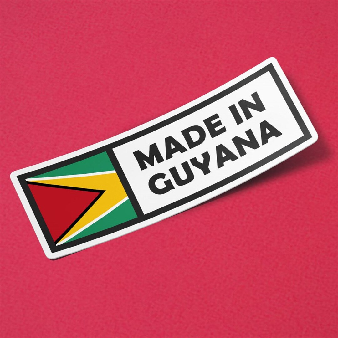 Guyana Sticker Made in Guyana Waterproof for Water Bootle, Car, Laptop ...