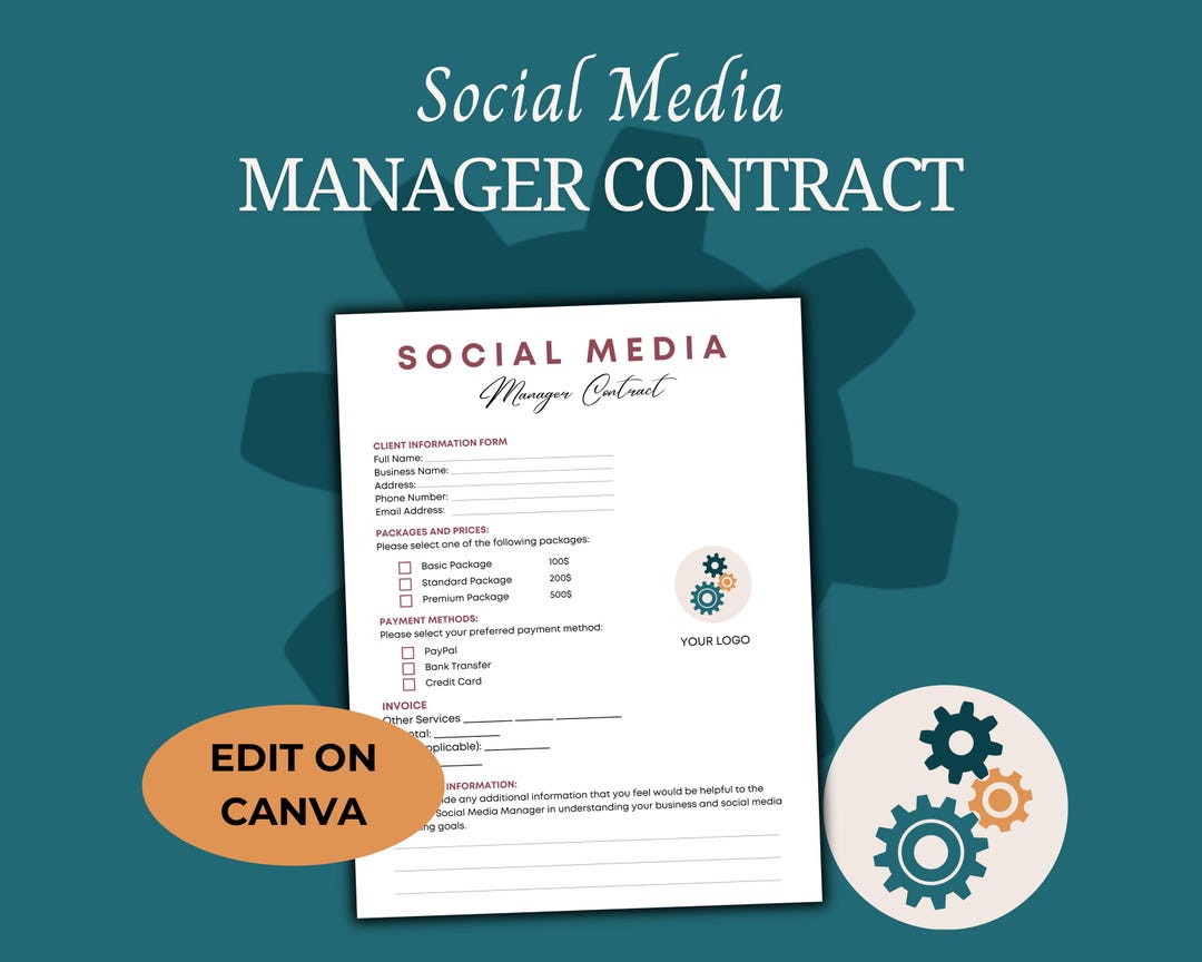 Social Media Client Contract Template | Client Contract Bookkeeping ...