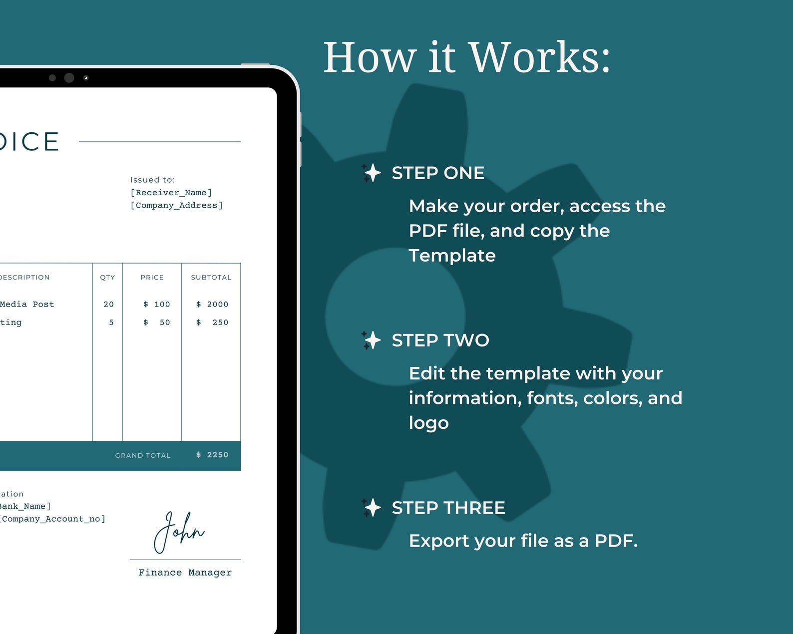 Invoice Templates for Small Busy Businesses, A4 Printable and ...