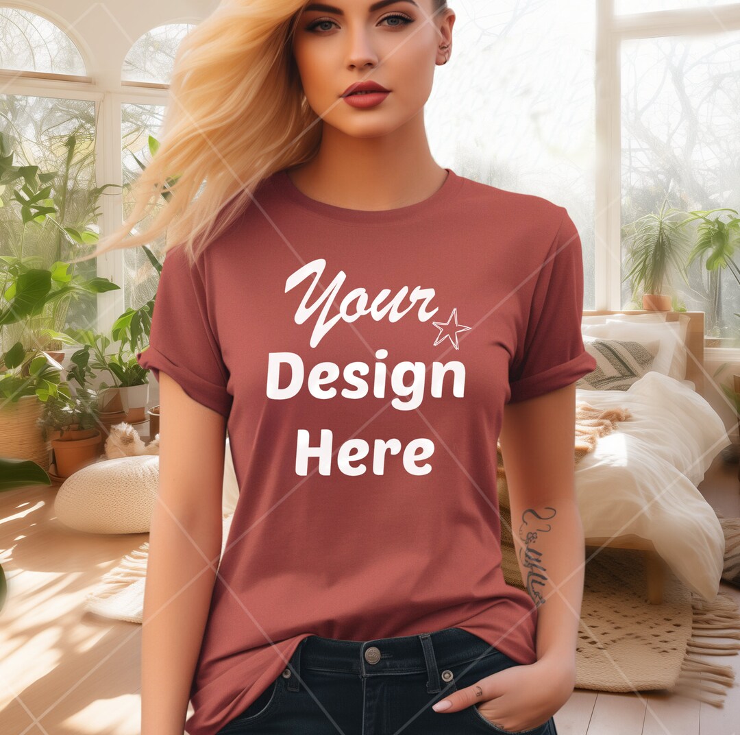 Bella Canvas Heather Clay 3001 Mockup Heather Clay Bella - Etsy