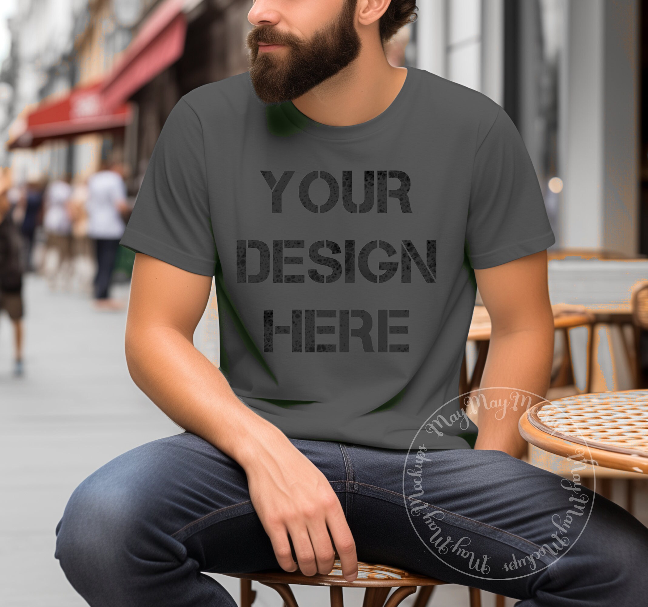 Asphalt T Shirt Mockup Male Model Bella Canvas Tshirt Mockup - Etsy