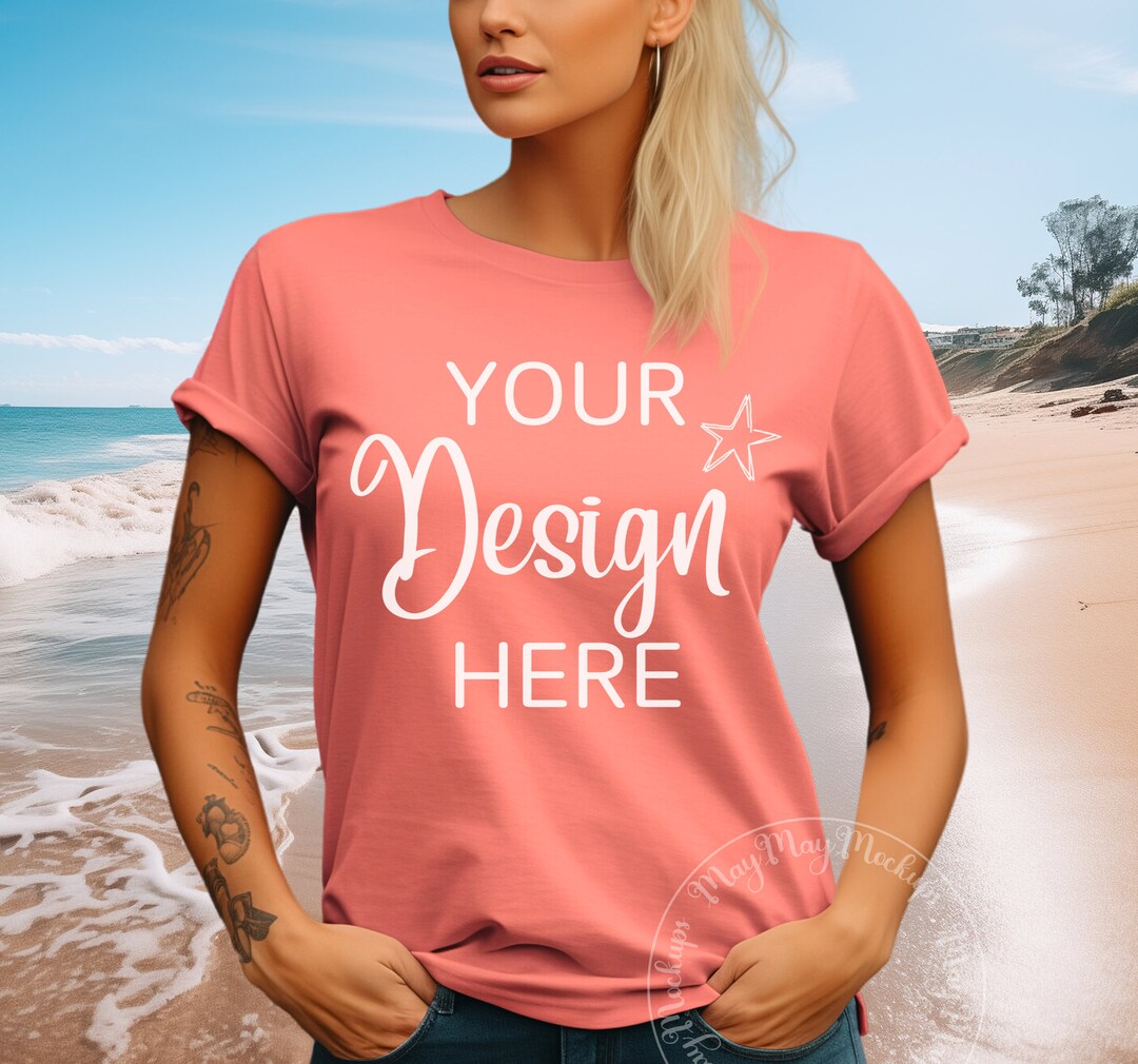 Bella Canvas 3001 Sunset 3001 Bella Canvas Mockup Female - Etsy