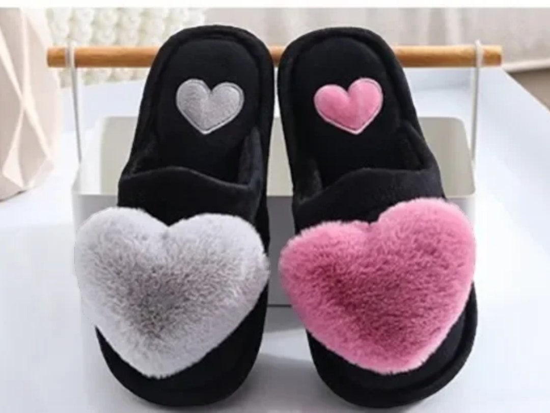 2024 Heart-shaped Slippers Women's Gift Women's Warm Non-slip Platform ...