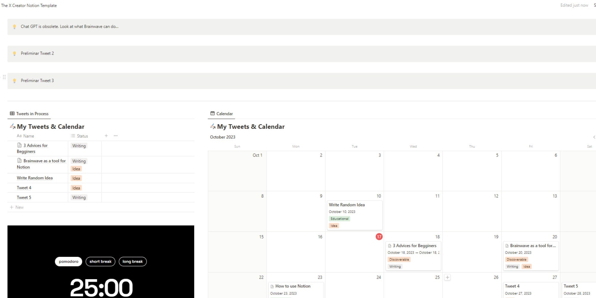 Content Planner Notion Template for Twitter - Notion Template for ...