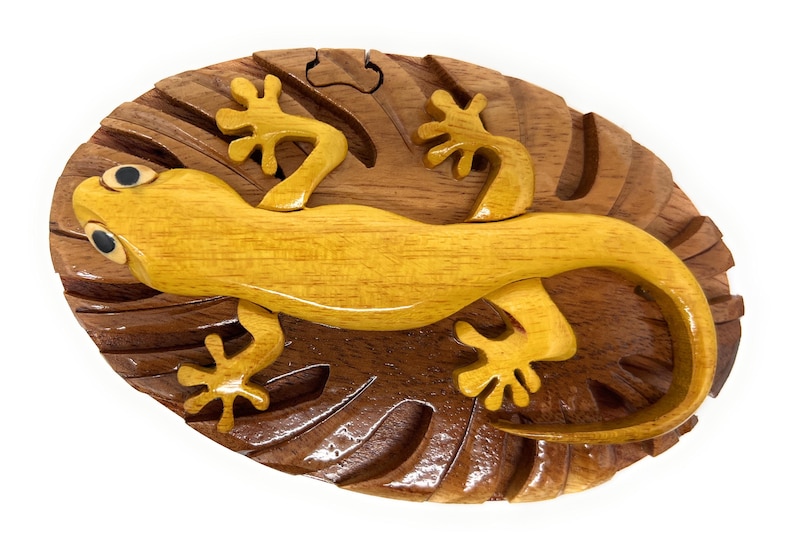 Gecko - Handcrafted Wooden Puzzle Box With Secret Compartment - All ...
