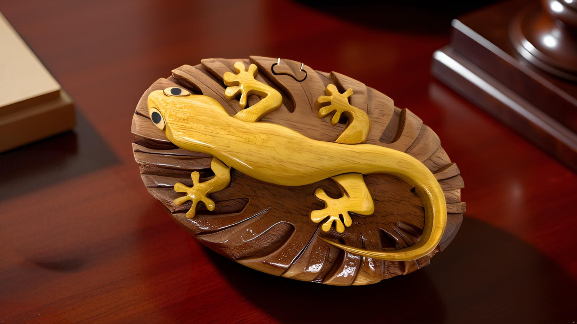 Gecko - Handcrafted Wooden Puzzle Box With Secret Compartment - All ...