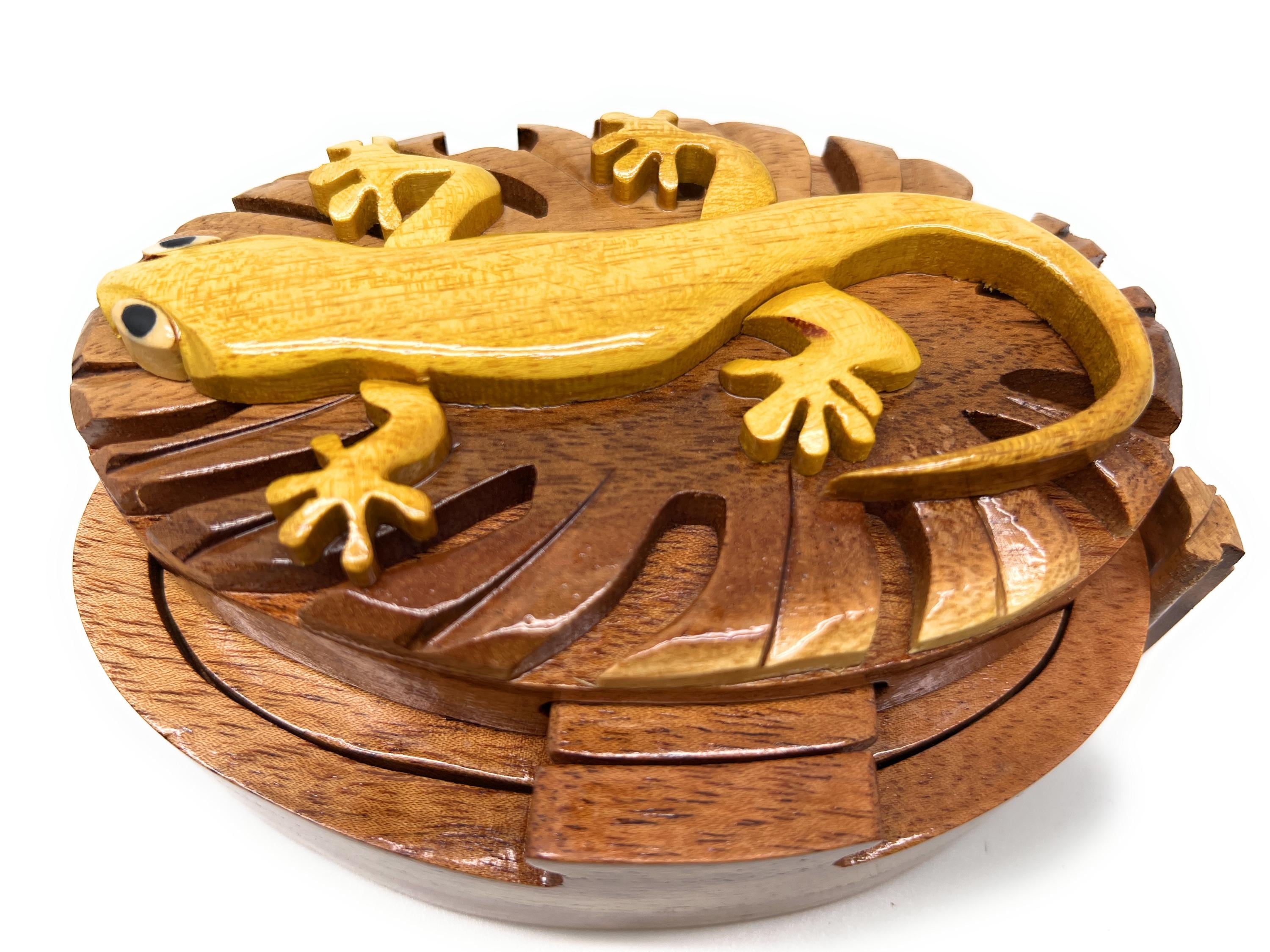 Gecko - Handcrafted Wooden Puzzle Box With Secret Compartment - All ...