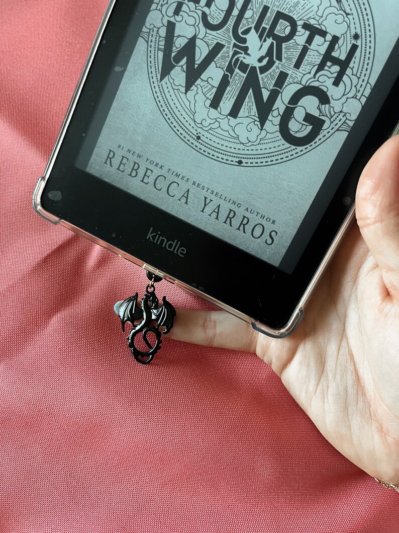 Fourth Wing Dragon Kindle Charm - Etsy