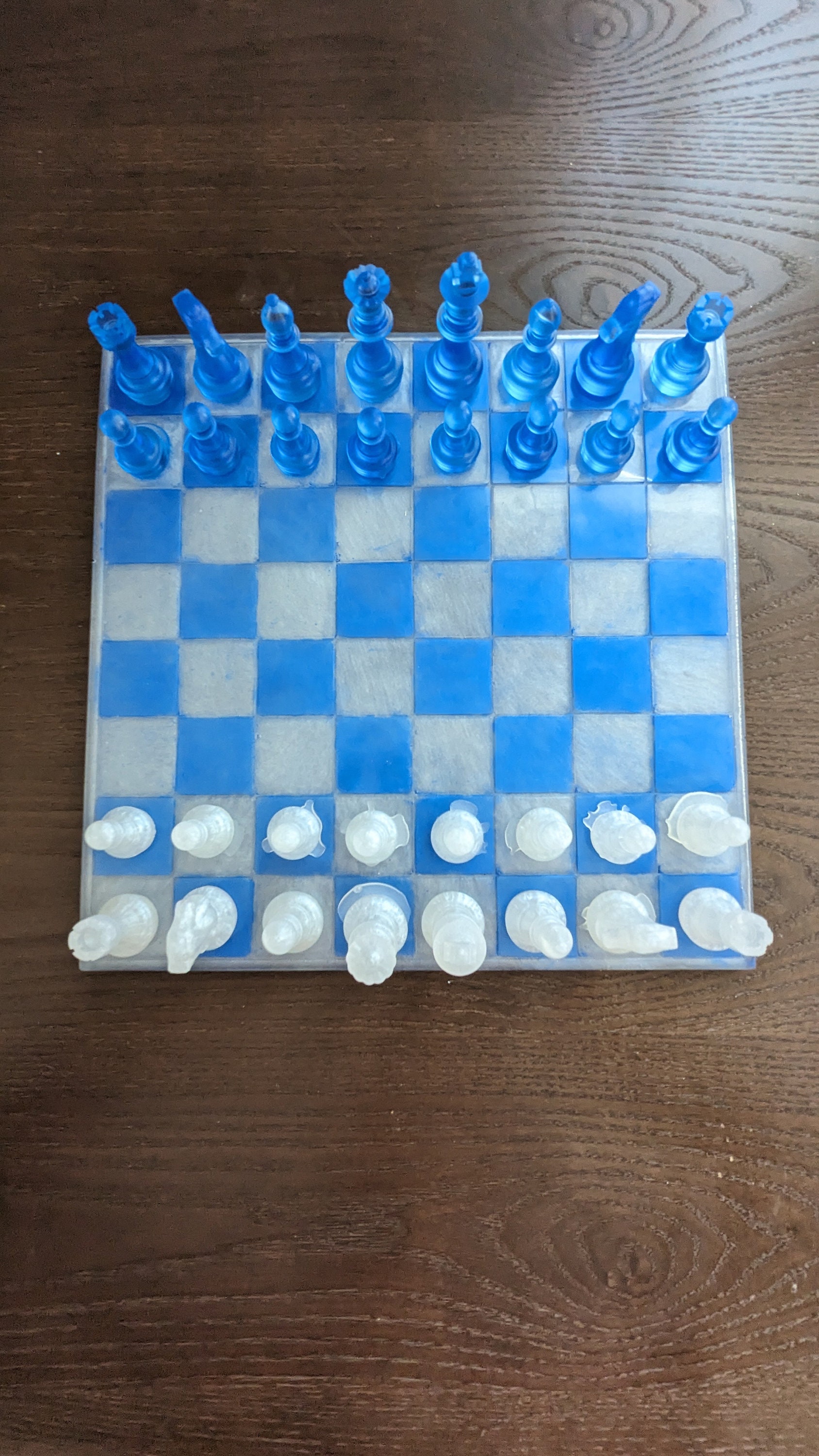 Chess/checker Board Epoxy Blue and White - Etsy